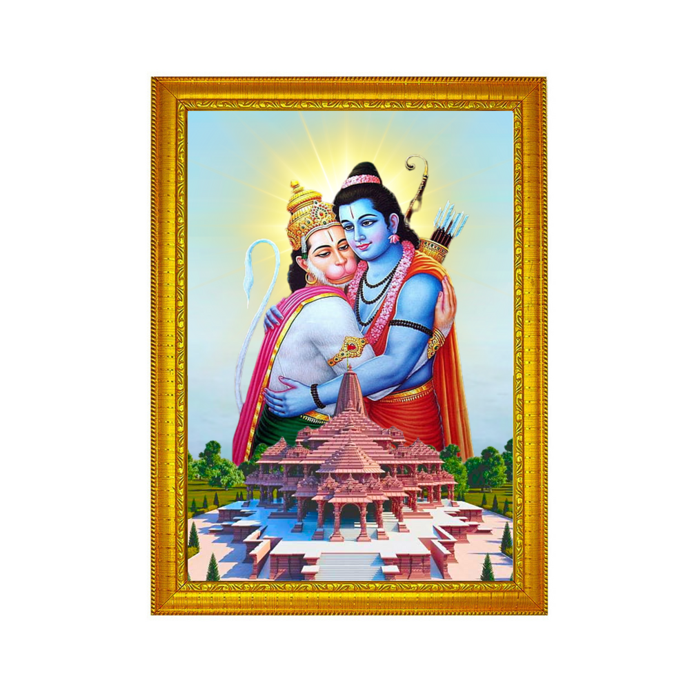 Sacred Radiance - Hanuman,Ramar and Ayodhya Ramar Kovil 8x12 Glassy Fi ...